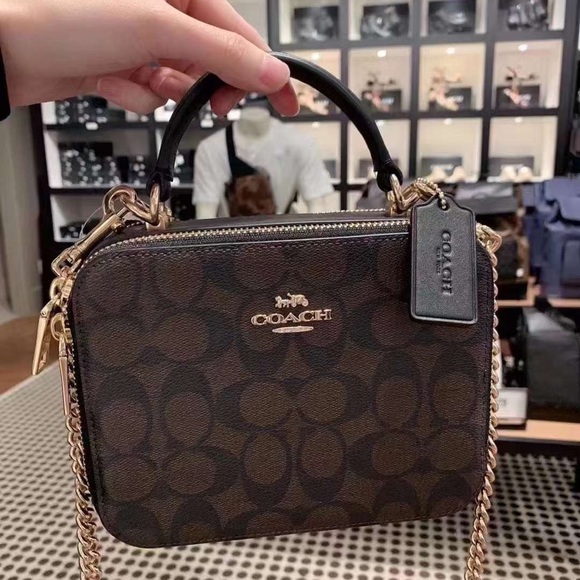 Coach | Bags | Coach Box Crossbody In Signature Canvas | Poshmark